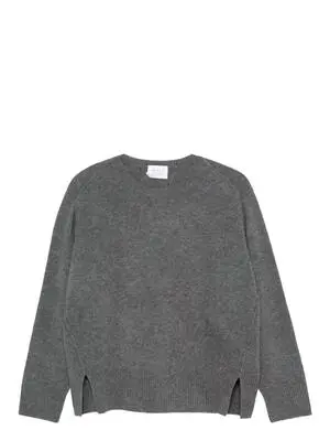 BE YOU Side-slit Cashmere Sweater - Grey
