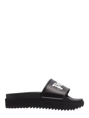 Palm Angels Wmns Platform Slider White - Black