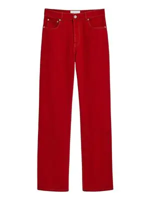 AMI Paris Large-fit Cotton Jeans 'ruby - Red