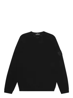 Stone Island Sweater With Shoulder Patch Logo 'black' Black