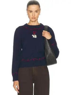 BODE Cowboy Appliqué Pullover Sweater - Navy