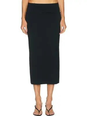 Eterne Elsa Soft Jersey Midi Skirt - Black