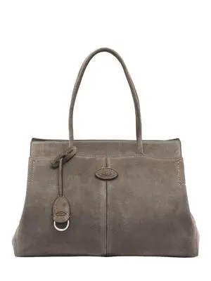 TOD'S Suede Tote Bag - Grey