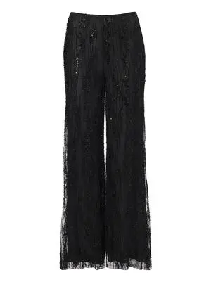 Staud Jayden Embellished Wide-leg Pants - Black