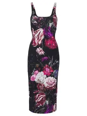 Roberto Cavalli Floral Midi Dress - Multicoloured