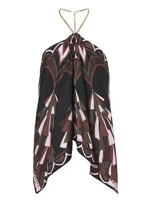 Emilio Pucci Baiadera Halterneck Silk Twill Top - Multicoloured