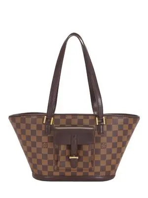 LOUIS VUITTON Damier Ebene Manosque Pm Tote Bag - Brown