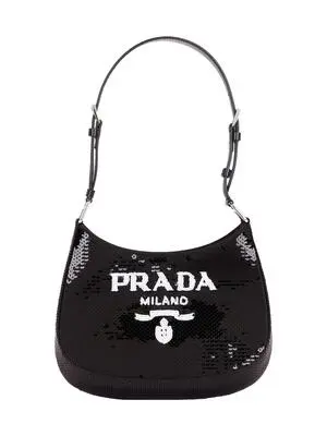 Prada Sequin Paillettes Cleo Shoulder Bag - Black