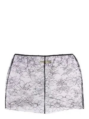 Khaite Tilly Sheer Lace Shorts - Black