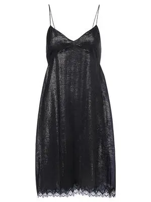 TOM FORD Embellished Lace-trimmed Silk-blend Minidress - Black