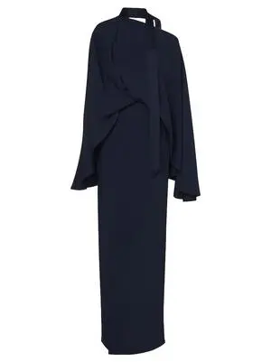 TALLER MARMO Brooks Scarf-detail Crêpe Cady Gown - Blue