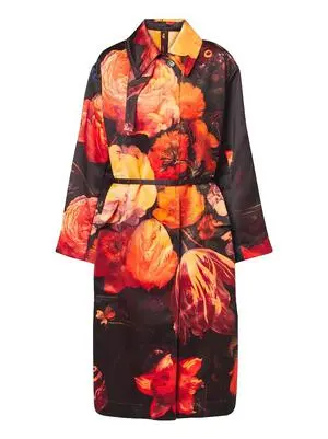 Dries Van Noten Floral Belted Coat - Orange