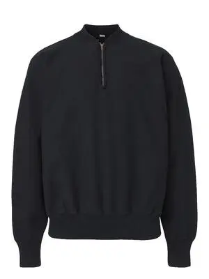 A.PRESSE Cotton Zip-up Sweater - Black