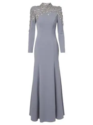 Jenny Packham Viper Crystal-embellished Gown - Grey