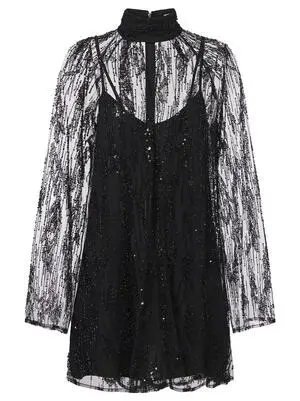 Staud Esther Embellished Minidress - Black