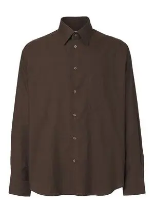 LEMAIRE Cotton And Silk Shirt - Brown