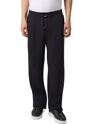 Philipp Plein Wide Leg Jersey Jogging Trousers With Hexagon Logo - Black 1