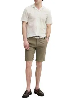 LINDBERGH Geometric-lace Camp-collar Shirt