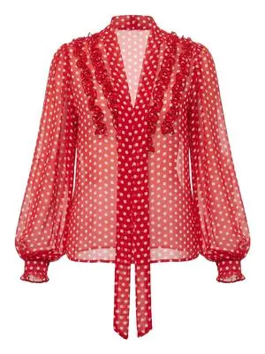 AGGI BY HALEWSKI Freya Poppy Blouse - Red