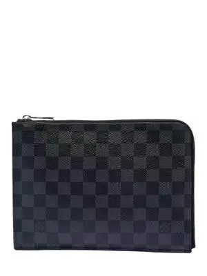 LOUIS VUITTON 2015 Damier Graphite Pochette Jour Pm Clutch Bag - Black