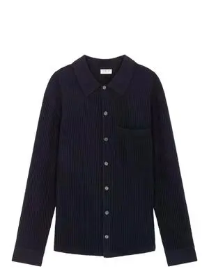 FURSAC Waffle-knit Button-up Polo Shirt