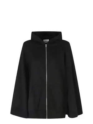 7 For All Mankind Hooded Zip-up Cape - Black