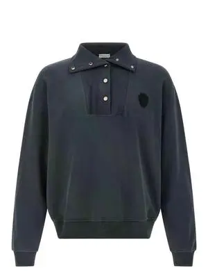 Brunello Cucinelli Logo-detail Cotton Polo Shirt Blue