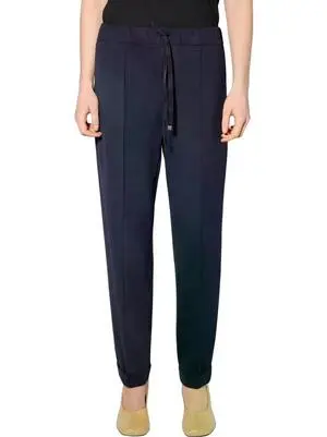 Liviana Conti Drawstring-waist Pintuck-detail Tapered Trousers - Blue