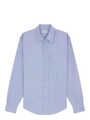 FURSAC Dot-pattern Button-front Shirt - Blue