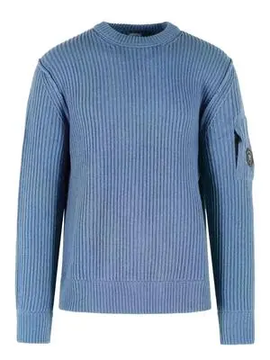 C.P. COMPANY Lens Ribbed-knit Sweater - Blue