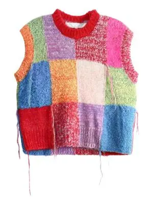 COMME DES GARÇONS TAO Patchwork Intarsia-knit Vest