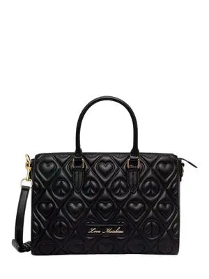 Moschino Quilted Heart-motif Tote Bag - Black