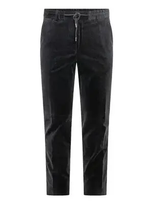 BOSS Drawstring Corduroy Trousers - Black