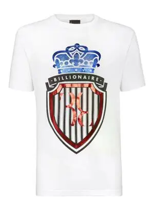 BILLIONAIRE Crest-print Cotton T-shirt - White