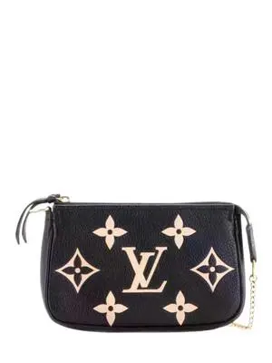 LOUIS VUITTON Pochette Accessoires Bicolor Monogram Empreinte Giant Mini Clutch Bag Black