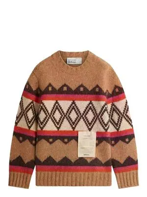 BALLANTYNE Raw Diamond Crew Neck Sweater - Brown