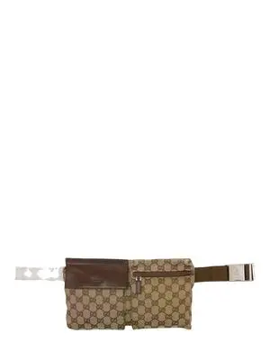 GUCCI 2000-2015 Gg Canvas Double Pocket Belt Bag