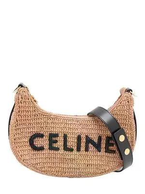 Celine 2000-2026 Medium Raffia Ava Shoulder Bag - Neutrals