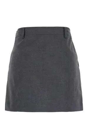DUNST Belt-loop Panelled Mini Skirt - Grey