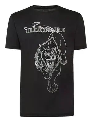 BILLIONAIRE Lion-print Crew-neck T-shirt - Black