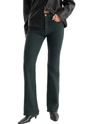 GOOD AMERICAN Classic High Rise Bootcut Jeans In Forest Green