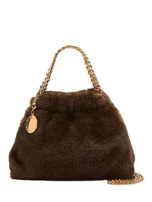Stella McCartney Falabella Faux Calf Hair Crossbody Bag - Coffee