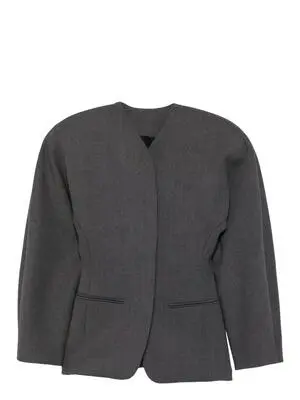 Jacquemus V-neck Cocoon-sleeve Jacket - Grey