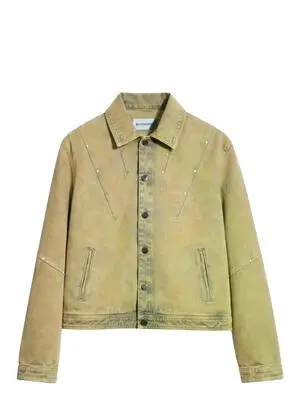 BLUEMARBLE Stud-embellished Stonewashed Denim Trucker Jacket