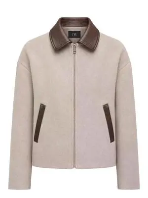 OW Oda Faux-leather-trim Jacket