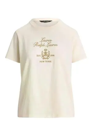 Ralph Lauren Logo-embroidered T-shirt Neutrals