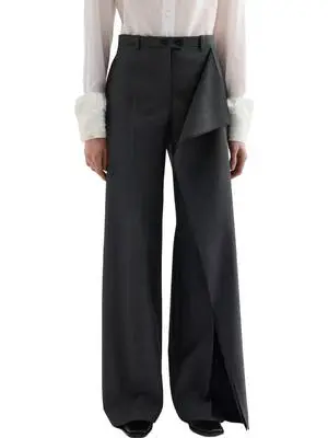 JIL SANDER Fil-à-fil Wool Trousers - Grey