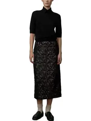 HERSKIND Sequin-embellished Midi Skirt - Black