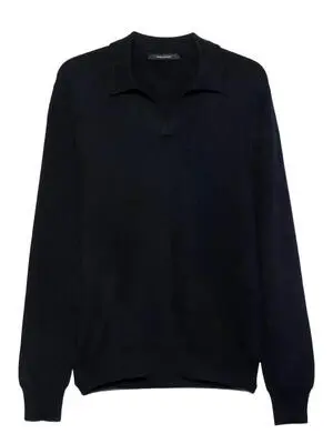 Tagliatore Zayn Virgin-wool Polo Sweater - Blue