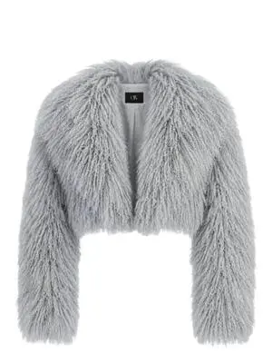 OW Celia Cropped Fur Jacket - Grey